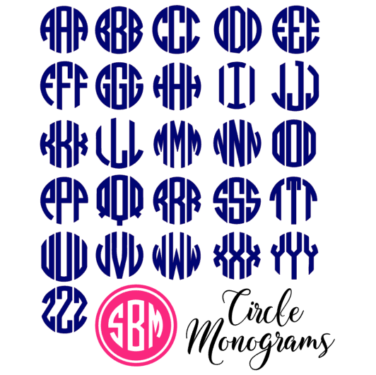 Filled Circle Monogram Decal – Belle & Ten