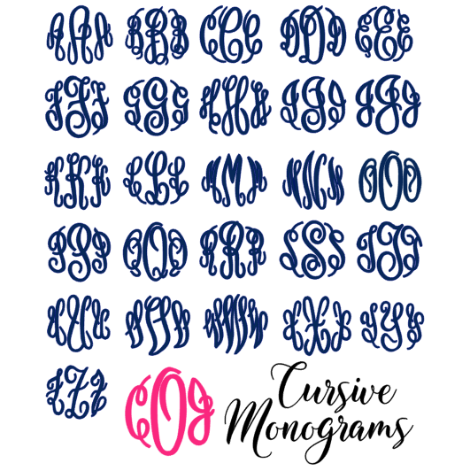 Cursive Monogram Decal – Belle & Ten