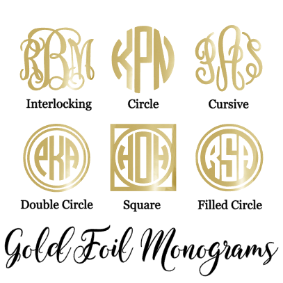 Gold Foil Monogram Decal – Belle & Ten