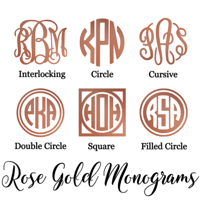 Rose Gold Monogram Decal – Belle & Ten